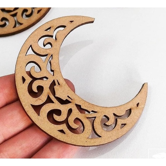 Recorte Lua Vazada MDF 3mm 10 x 8,83 cm SR228 | Shopee Brasil