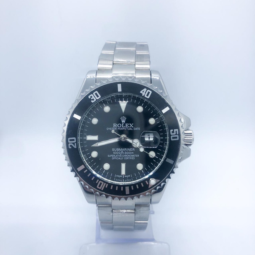 relógio rolex masculino submariner prata fundo preto luxo - Desconto no ...