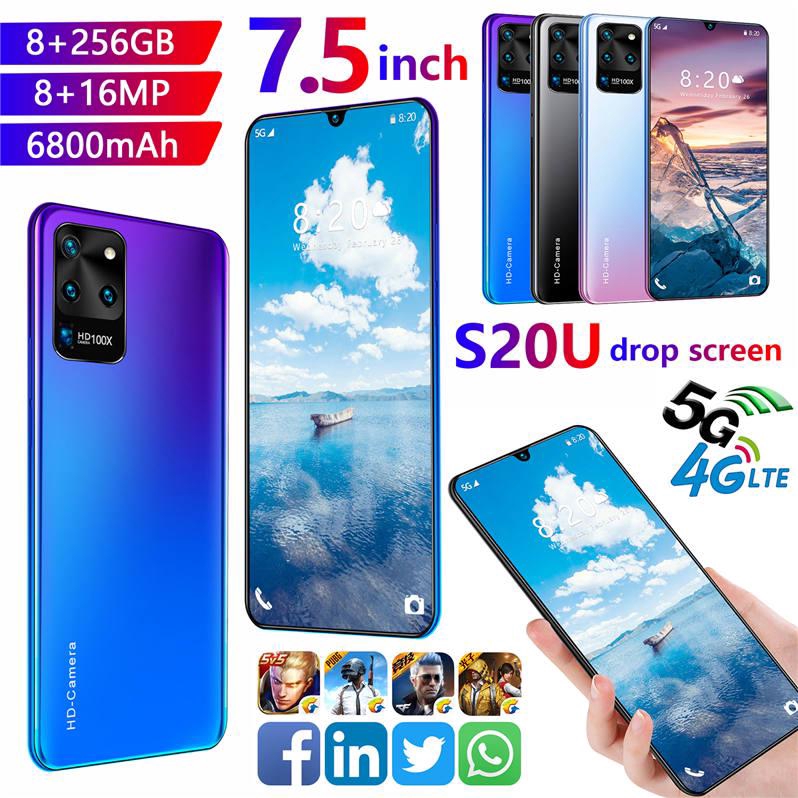 S20U Max 7,5 polegadas Tela Cheia 8GB RAM 256GB ROM Smartphone Celular ...