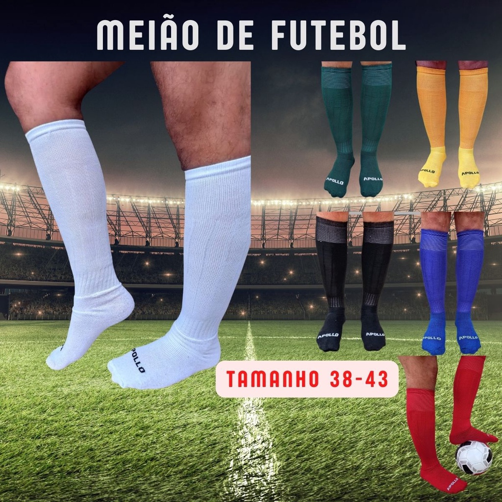 Meião de futebol para jogar bola meia cano alto tamanho 38-43 várias ...