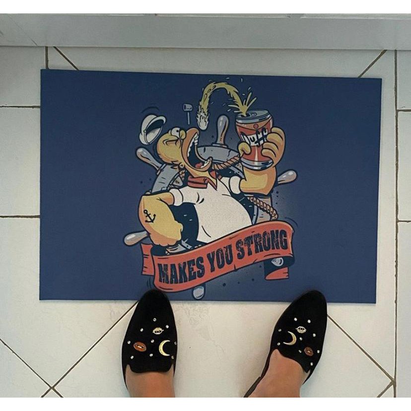 Tapete Capacho Entrada Homer Simpson Simpsons Popeye espinafre Makes ...