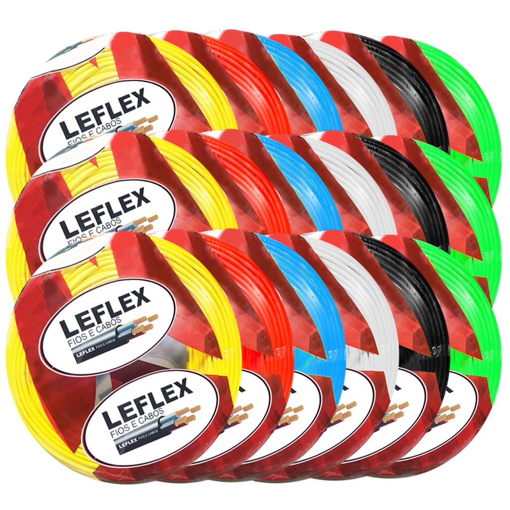Fios Cabos Elétricos Leflex 1,5mm Flexível 50/100 metros | Shopee Brasil