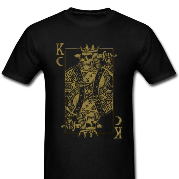 Camisa Camiseta Basica Carta Baralho Rei Poker Skull Caveira Gold ...