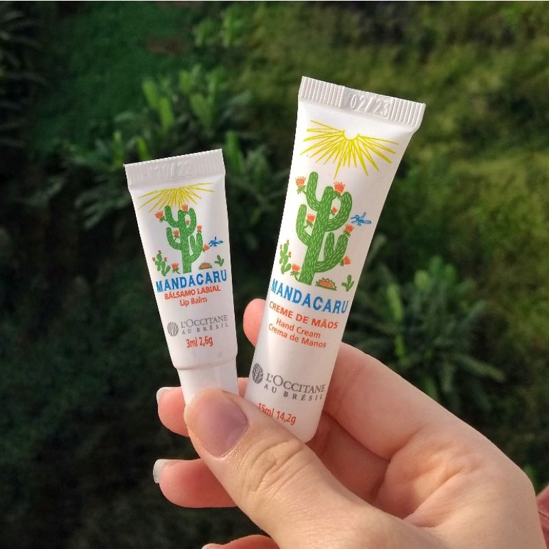 Mini Kit L'occitane Mandacaru- Creme de Mãos 15ml e Bálsamo Labial 3ml ...