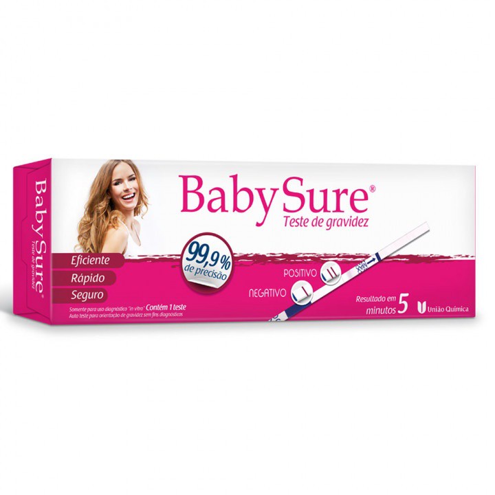 TESTE DE GRAVIDEZ BABY SURE 1 TESTE EM FORMATO DE TIRA | Shopee Brasil