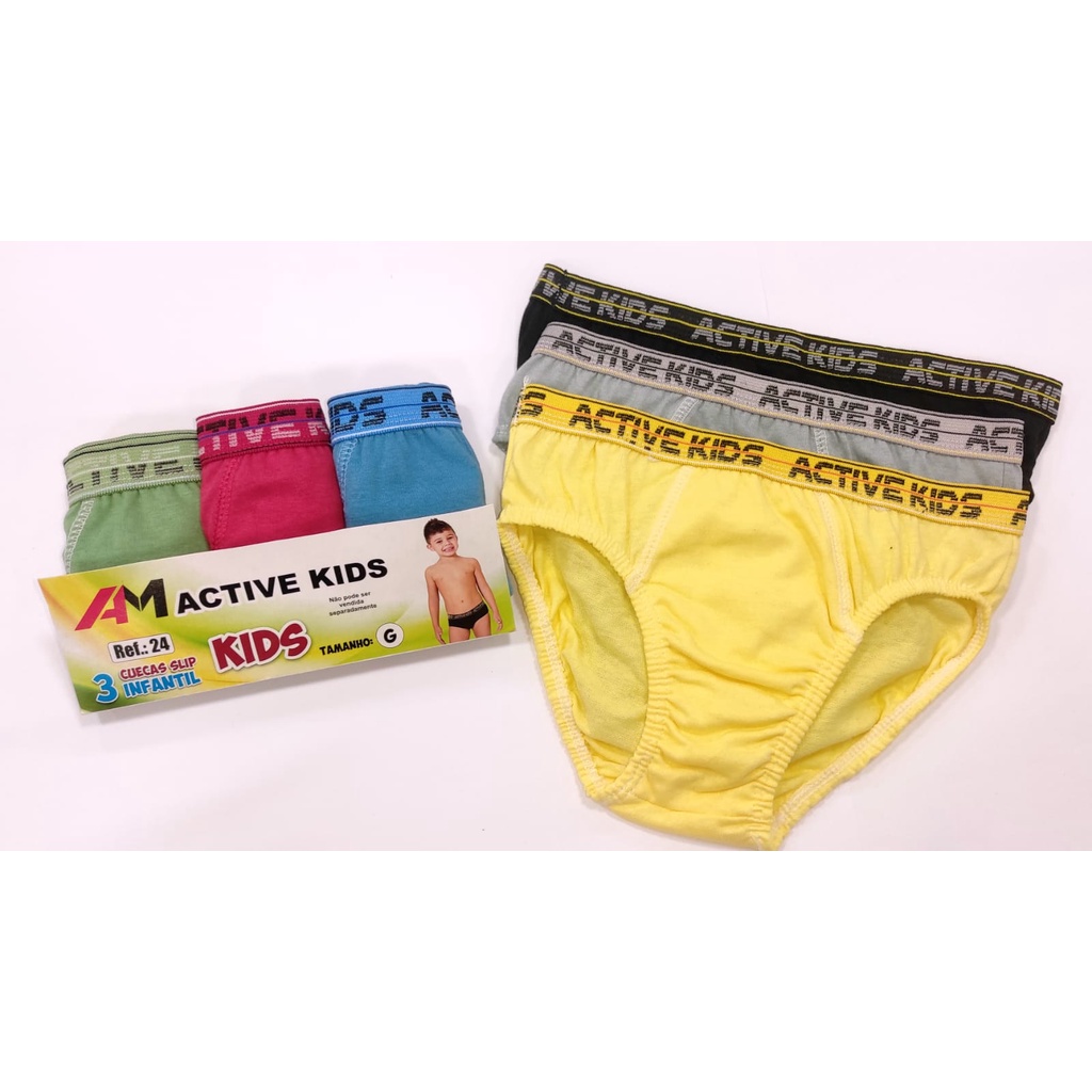 Kit Cueca Infantil Slip ** Cuecas Tradicional Zorba Infantil ...
