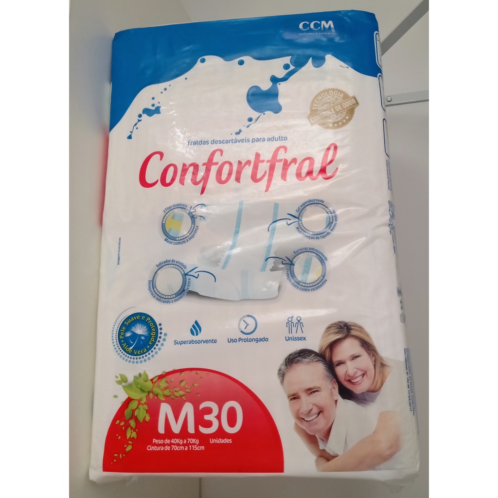Fralda Geriatrica Confortfral M Adulto Com 30unid Unissex | Shopee Brasil