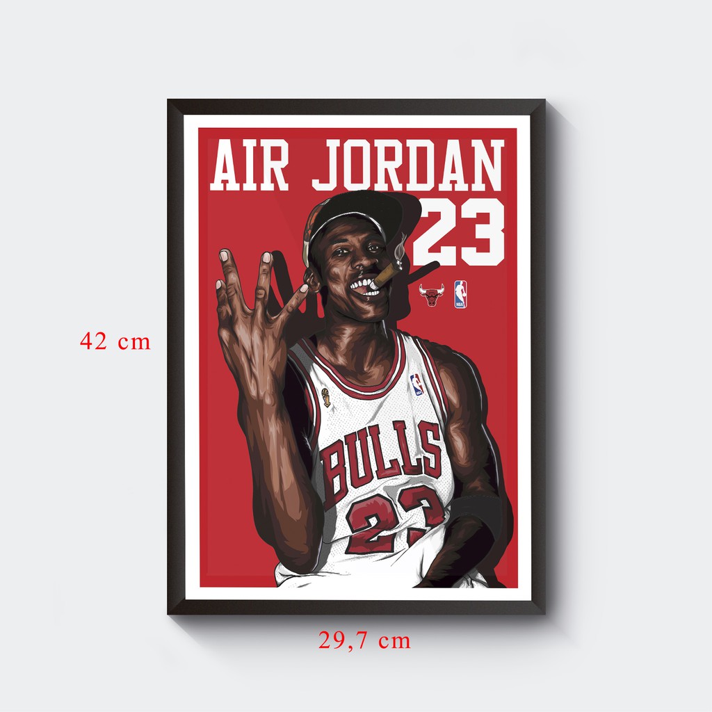 Poster Decorativo Michael Jordan Chicago Bulls Quadro Moldura e Acetato tamanho A3 | Shopee Brasil