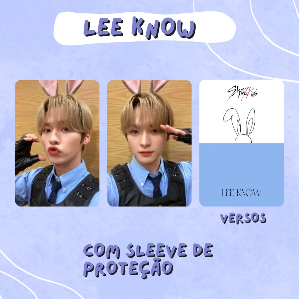 Photocards LEE KNOW Bunny (zootopia) Frente e verso fanmade | Shopee Brasil