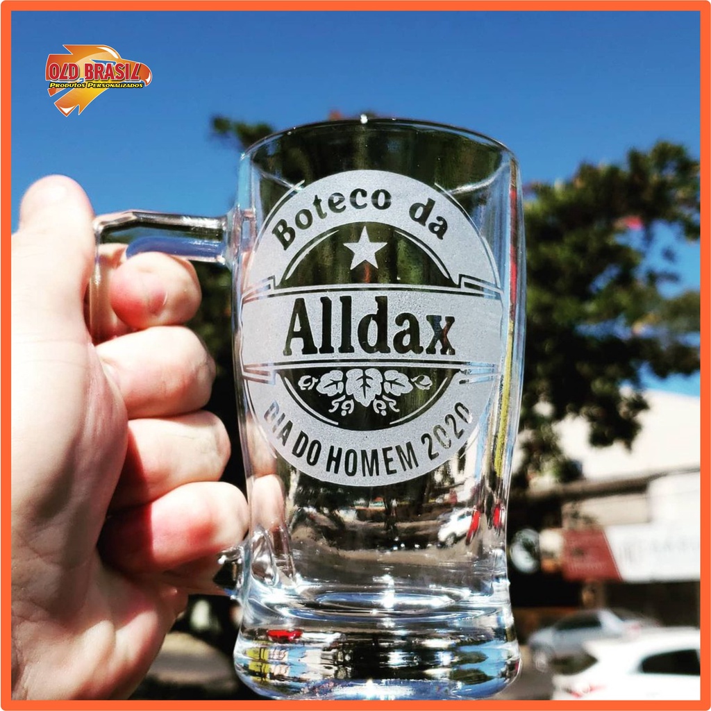 Caneca de chopp 340ml - Vidro - Personalizada (TRANSPARENTE) | Shopee Brasil