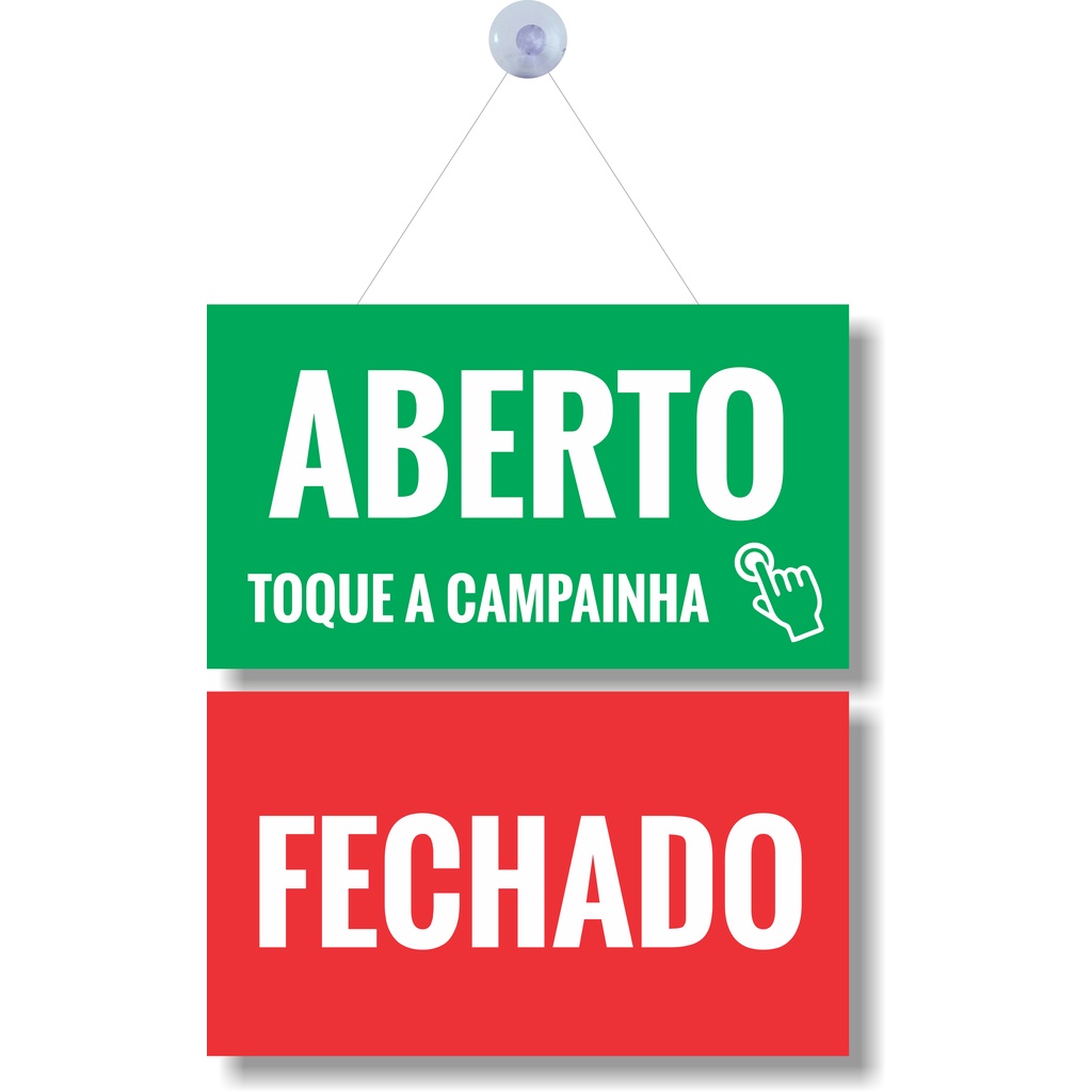 Placa Aberto Fechado Com Aperte A Campainha Pvc Botao | Shopee Brasil