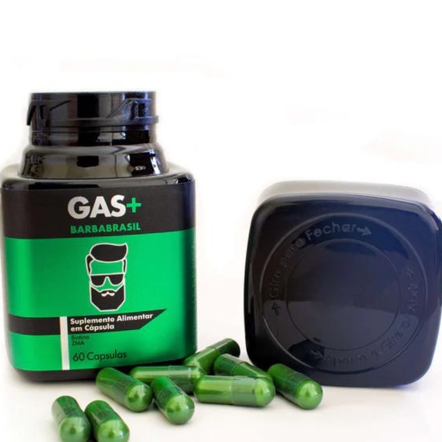 GAS Suplemento Capilar 60 Cápsulas (2 Meses) Barba Brasil | Shopee Brasil