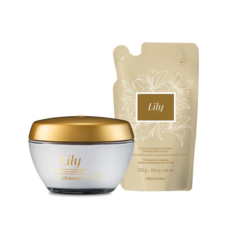 Lily creme hidratante acetinado corporal tradicional 250g O Regular ou ...