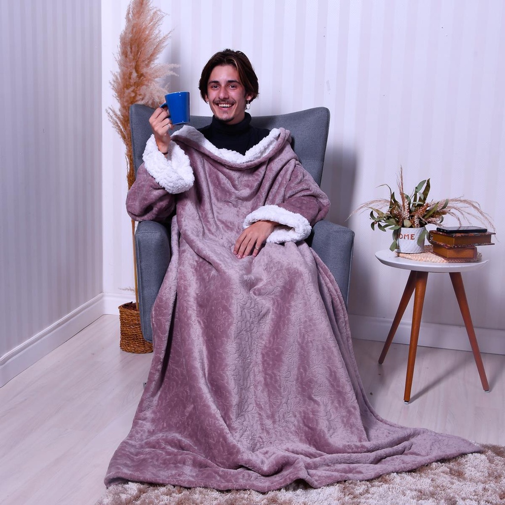 Manta Tv Com Mangas 1,35M X 1,70M Dupla Face Toque Flannel - Bene Casa ...