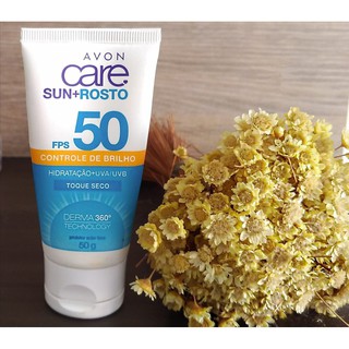 Protetor Solar Facial FPS 50 Toque Seco Avon Care Sun+ 50g | Shopee Brasil