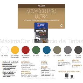 Tinta para Pisos Antiderrapante Nova Cor Piso Ultra 3,6L | Shopee Brasil