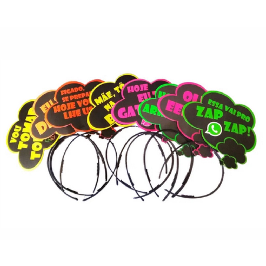10 Tiaras Divertida Divertida Neon Kit Festa Balada Neon Tiara ...