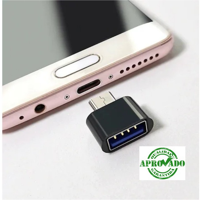 Adaptador cabo Otg Usb Para Micro V8 Android celular smartphone samsung ...