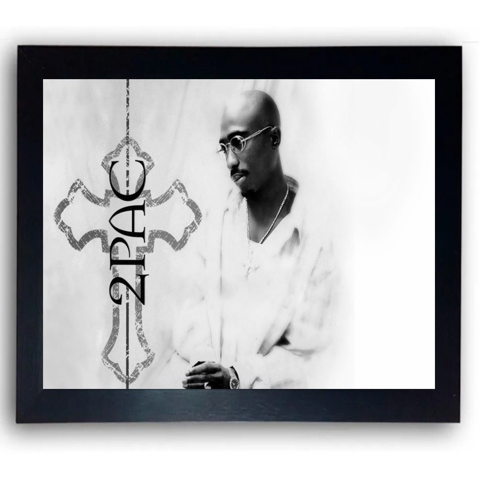 Quadro 2pac Tupac Shakur Moldurado Rap Cod5 | Shopee Brasil