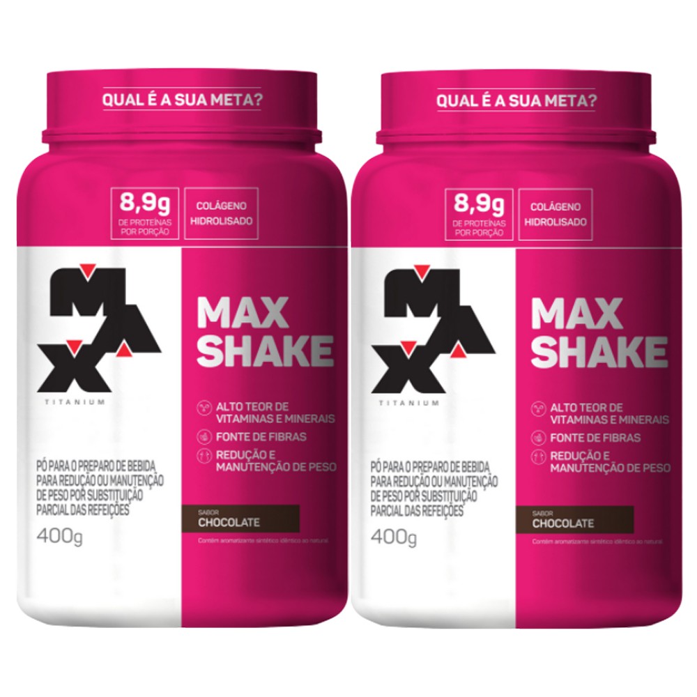 Kit 2 Max Shake 400g - Max Titanium Promoção | Shopee Brasil