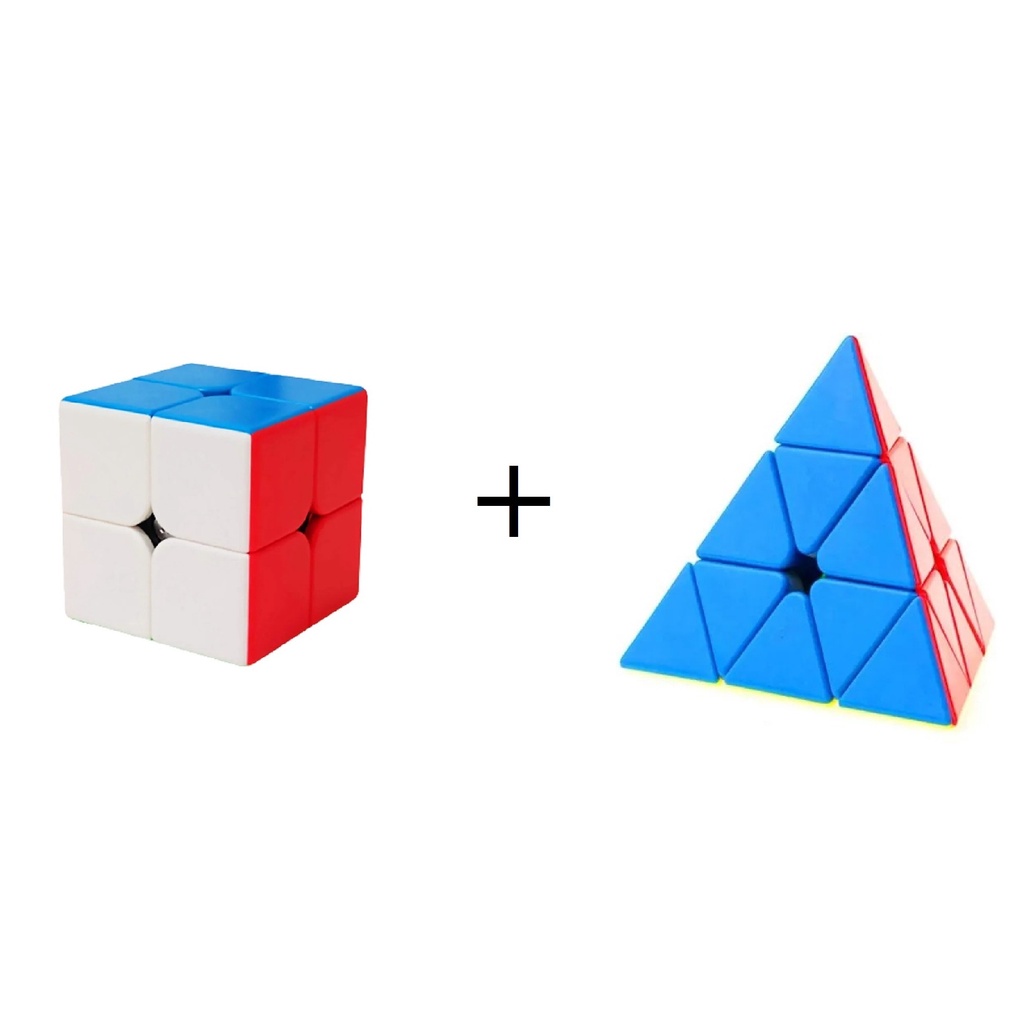 Cubo Magico 2x2x2 + Cubo Piramide Pyraminx Moyu Sem Adesivo | Shopee Brasil
