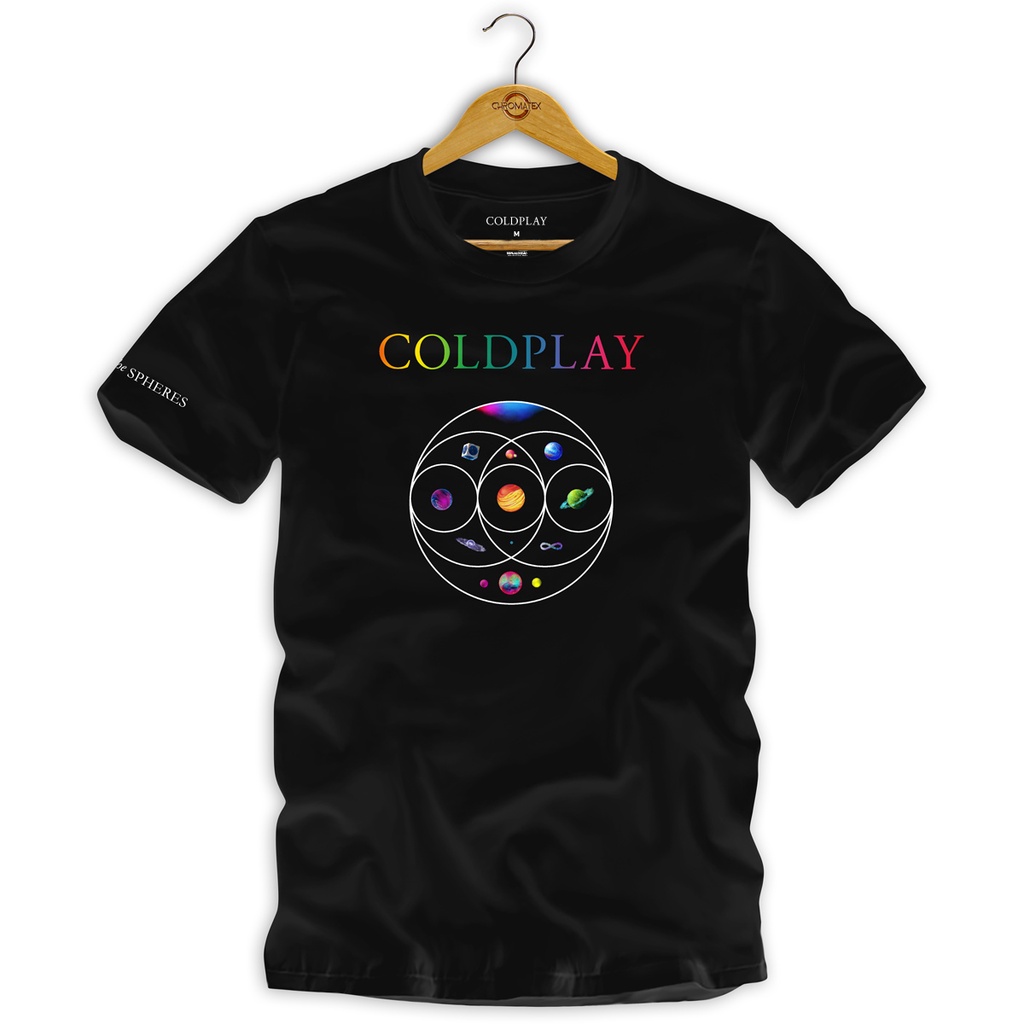 Camiseta 100% Algodão Banda ColdPlay Music of the Sphere - Escorrega o ...