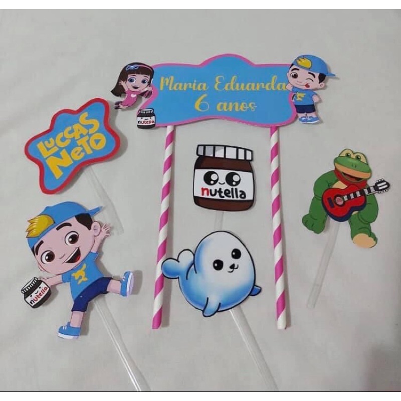 Topper topo de bolo Luccas Neto youtuber | Shopee Brasil