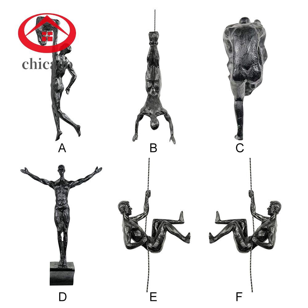 Rock Climbing Man Resin Statue Athlete Olympic Figurine Figures ...