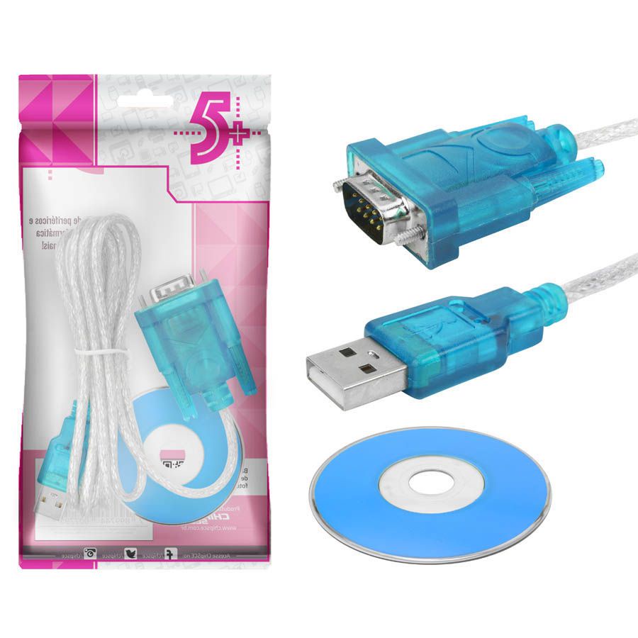 Cabo conversor USB Serial - USB A Macho + Db9 - Cristal - 1,5m | Shopee ...