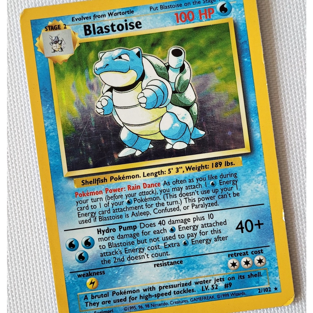 Carta Antiga Pokemon Blastoise 2/102 Holo Rare Base Set Original Card ...