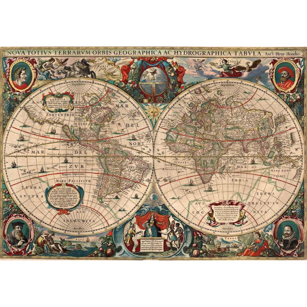 Mapa Mundi Antigo 1641 - Mapas - Tela Canvas Para Quadro | Shopee Brasil