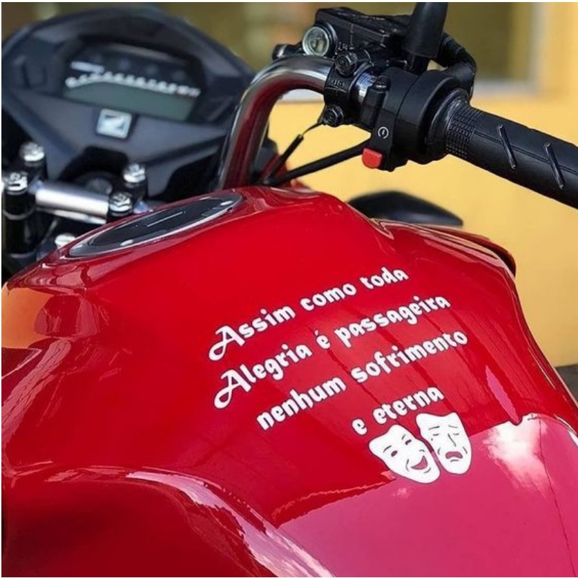Adesivo Frase para tanque de Moto Assim como toda alegria e passageira nenhum sofrimento e ...
