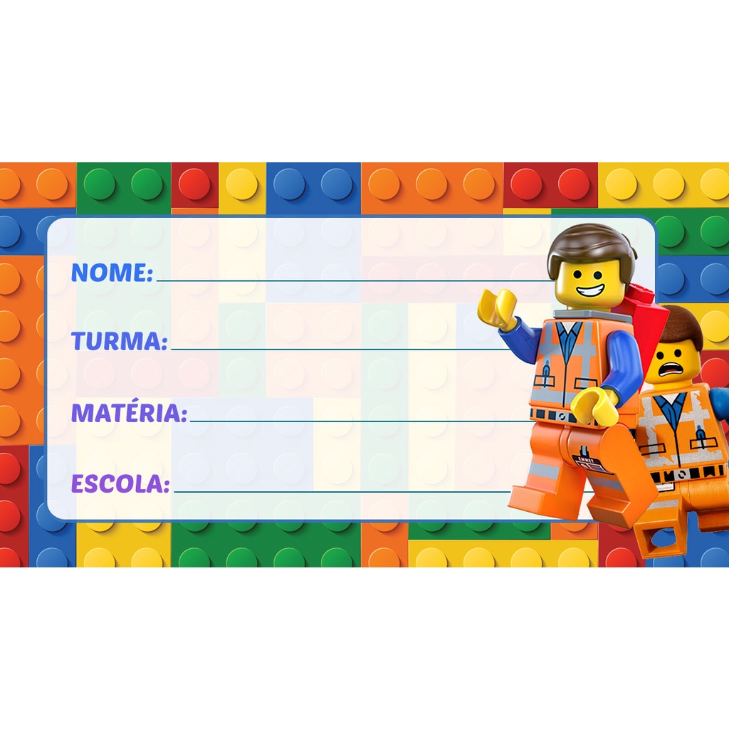 Adesivo Etiqueta Escolar Lego Kit com 40 unidades | Shopee Brasil