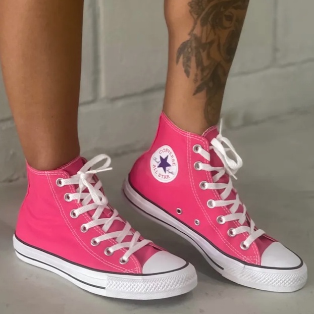 Tenis All Star Bota Botinha Cano Alto Rosa Pink | Shopee Brasil