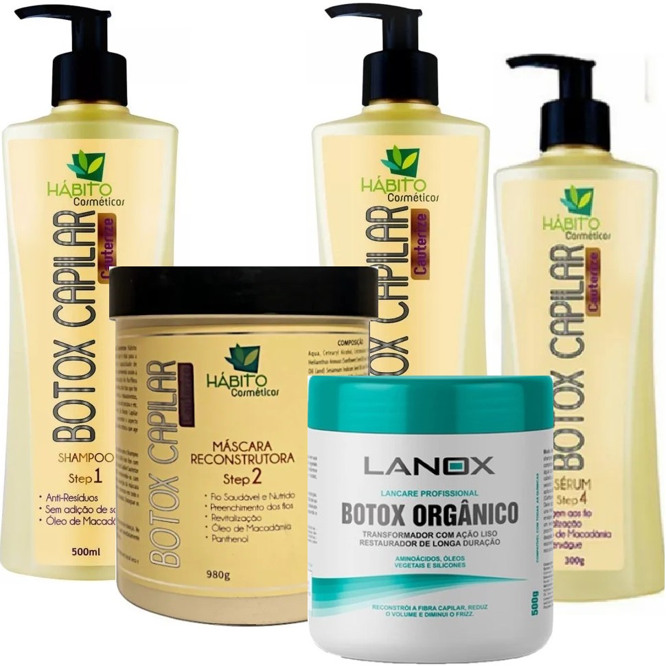 Botox Organico Lanox + Kit Botox Capilar Organico Habito | Shopee Brasil