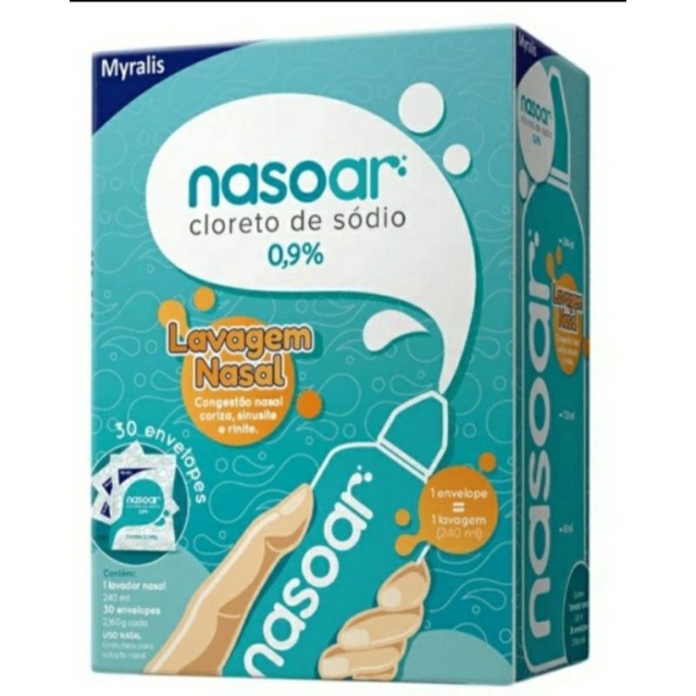 Nasoar lavador nasal 30 envelopes ACOMPANHA FRASCO | Shopee Brasil