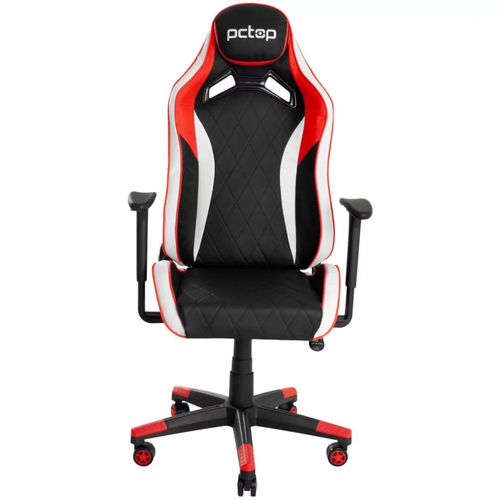 Cadeira Gamer PCTop Premium SE1020 Preto com vermelho | Shopee Brasil