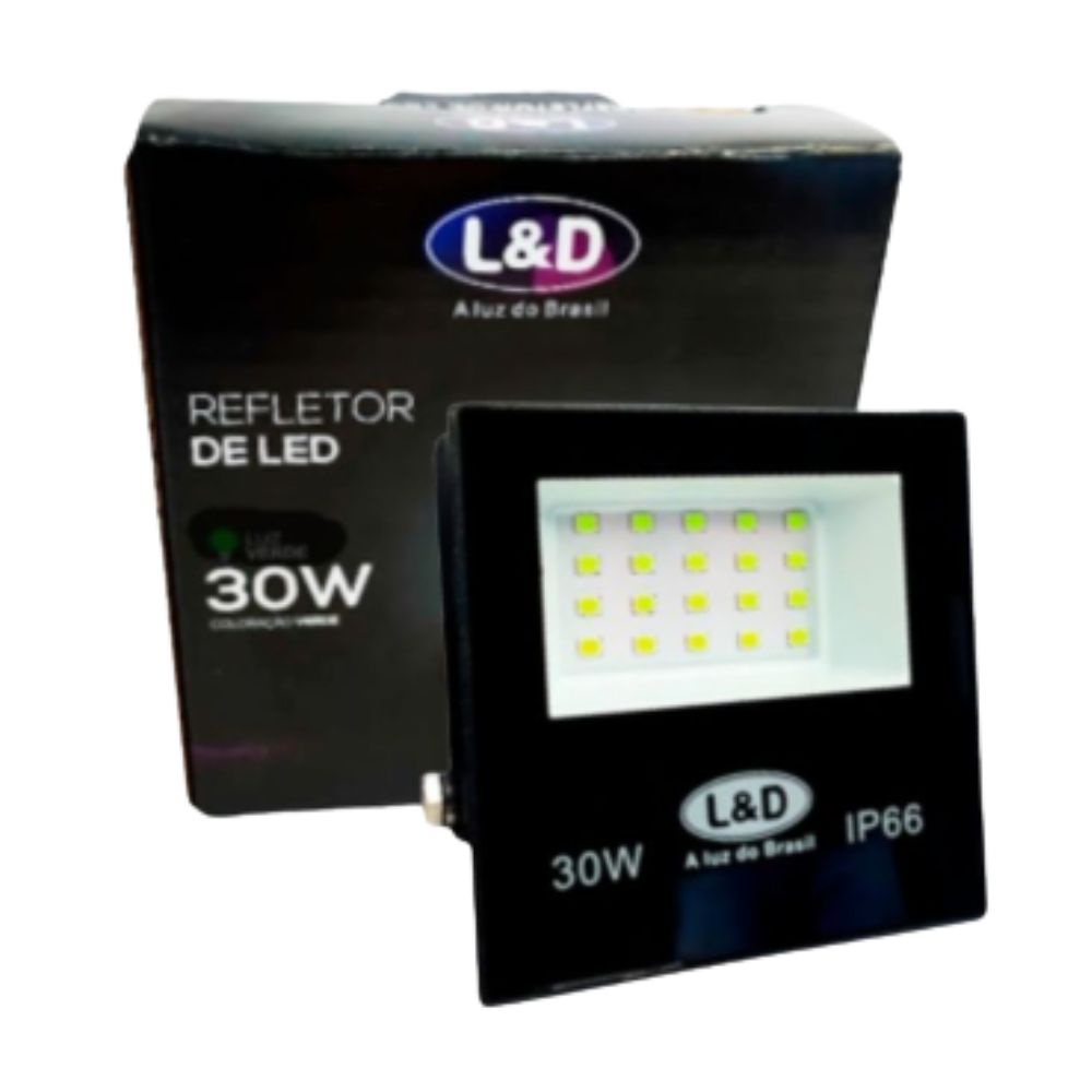 REFLETOR LED SLIM 30W HOLOFOTE BIVOLT BRANCO FRIO IP66 LED 0128 | Shopee Brasil