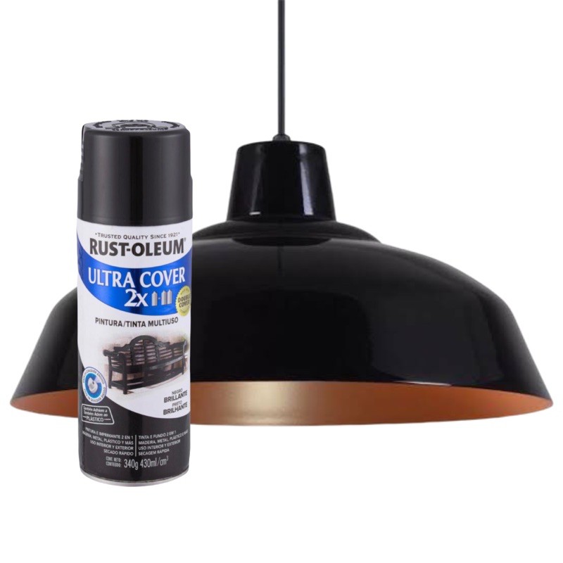 Tinta Spray Rust Oleum Ultra Cover para Madeira Metal Plastico - Preto Brilhante | Shopee Brasil