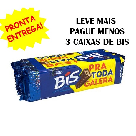 Kit c/ 3 caixas de chocolate BIS - LACTA | Shopee Brasil