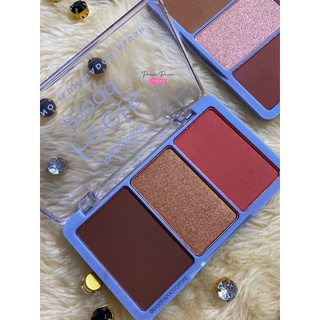 Paleta trio de contorno, iluminador e blush | Linha Feels Mood | Ruby Rose | Shopee Brasil