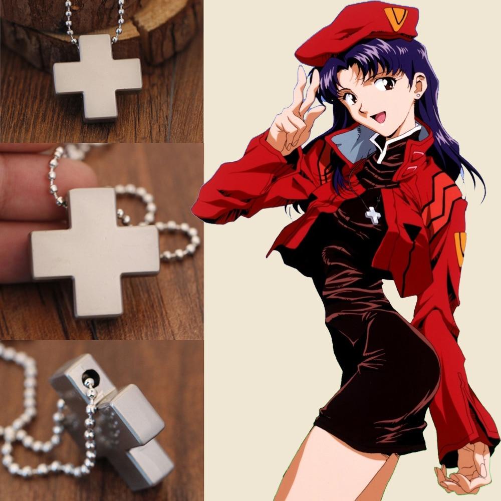 Colar Com Pingente De Cruz Anime EVA Katuragi Misato Para Cosplay/Joias ...