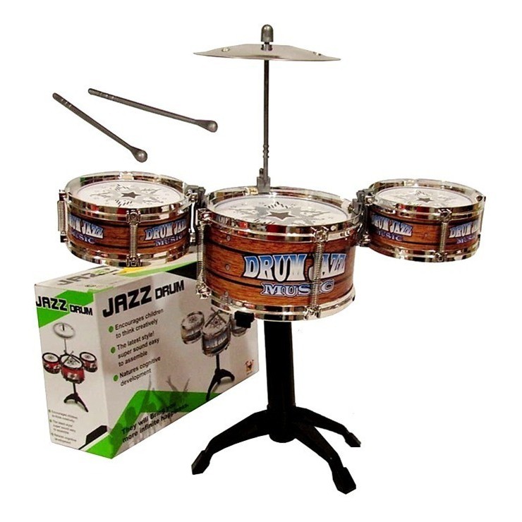 Mini bateria infantil rock band com 3 tambores e 1 prato de metal ...