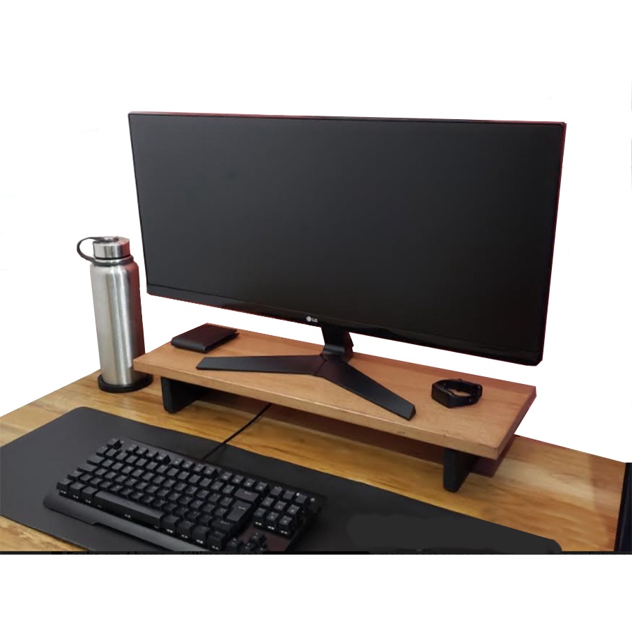Suporte Para Monitor Em Madeira Maciça Home Office 60x22x10 - Faz a Boa!