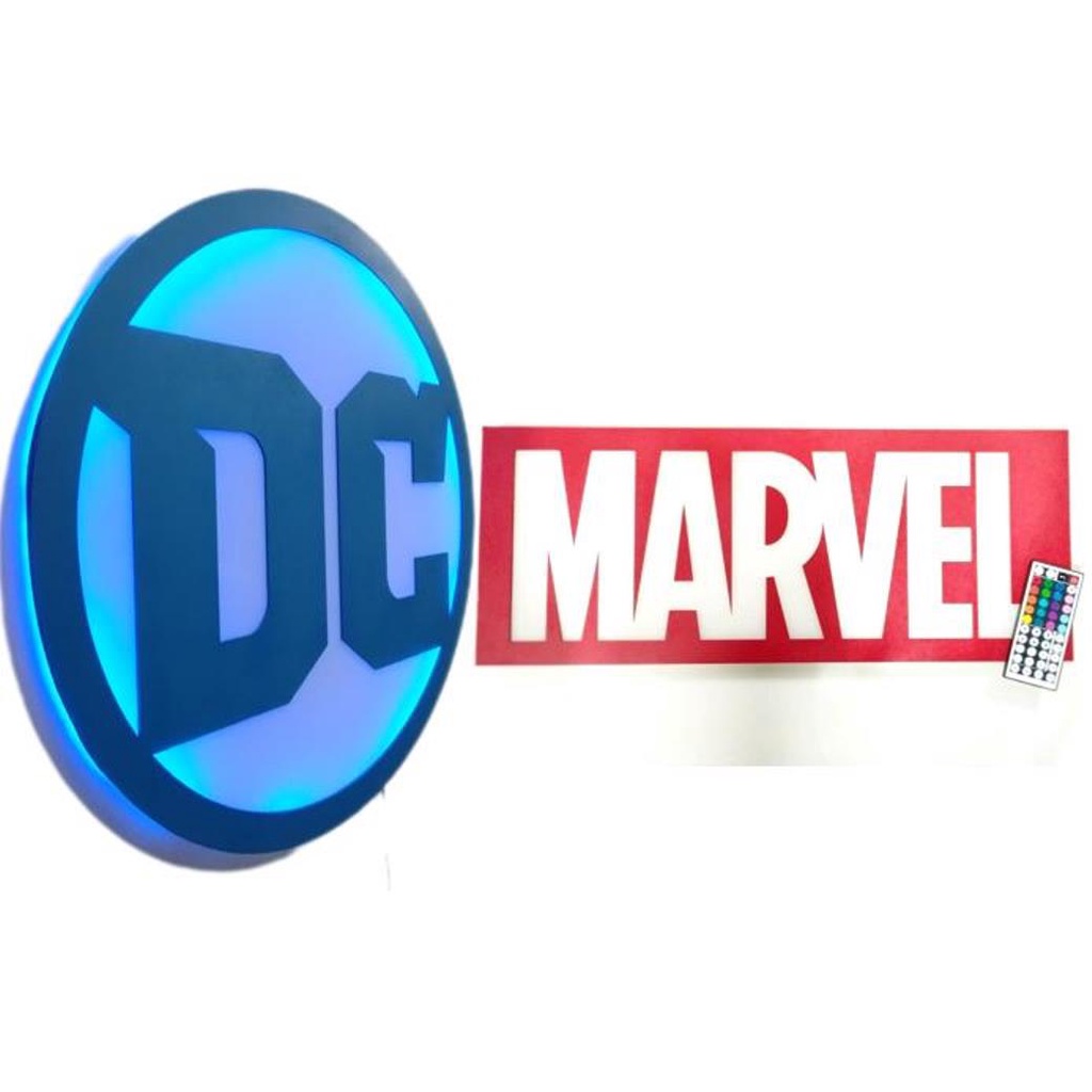 Kit 2 Paineis De Led Luminoso Rgb Logos Marvel Dc 60cm Cada | Shopee Brasil