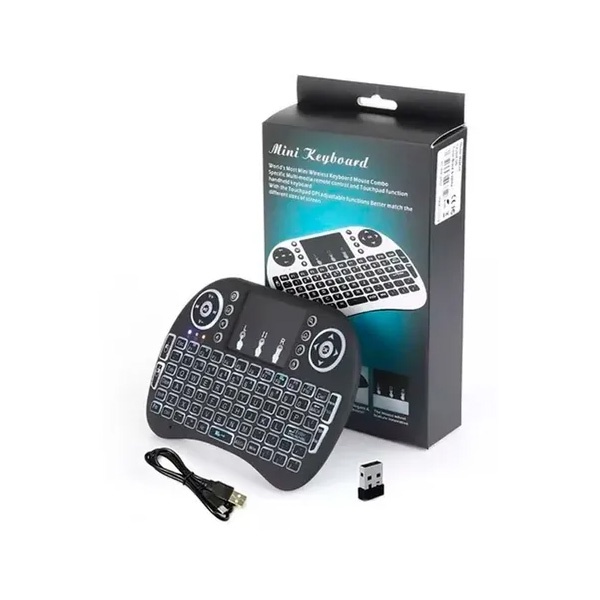 Mini Teclado Wifi Keyboard Controle Com Touchpad Backlit Led | Shopee ...