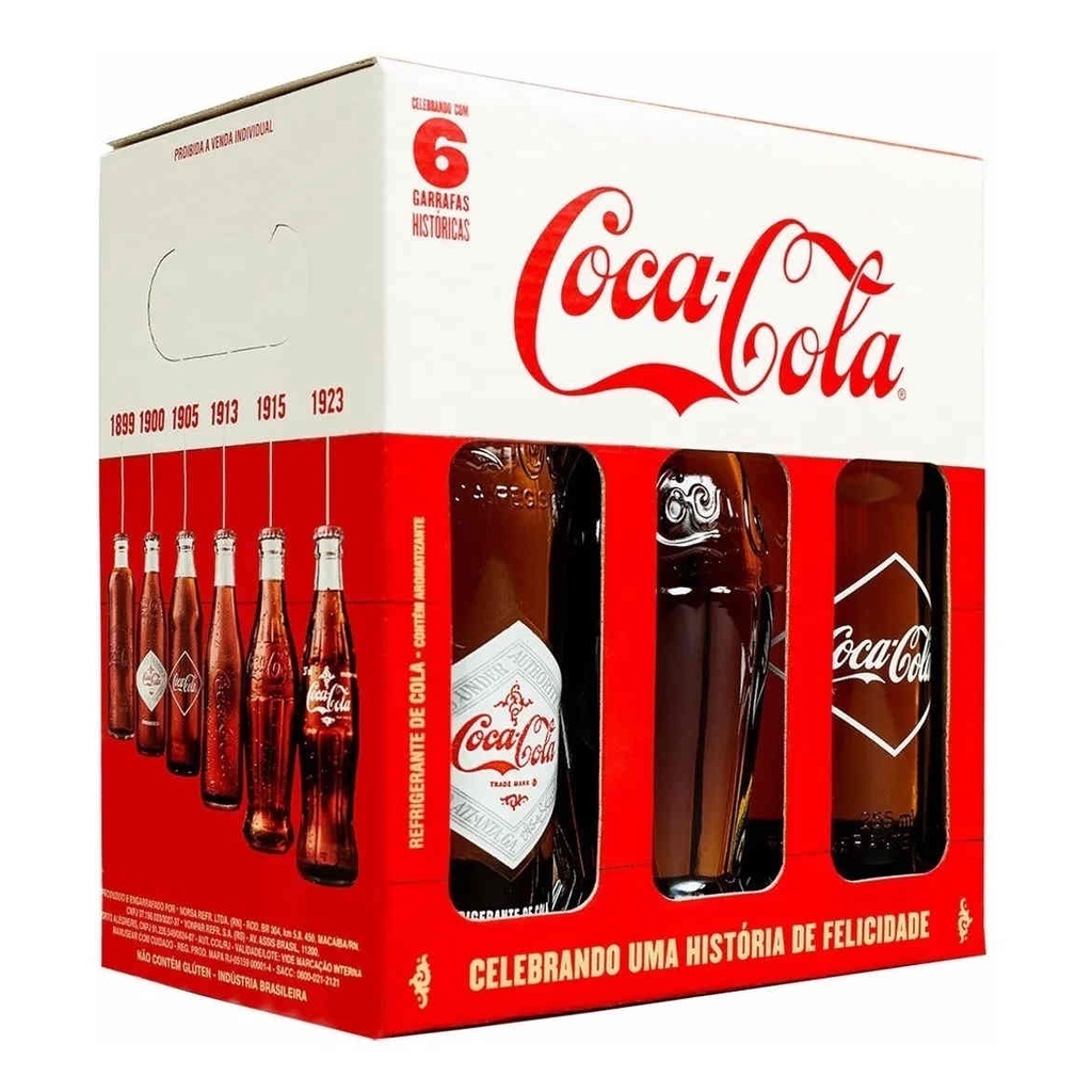 Coca-Cola - Kit 6 Garrafas Históricas - Escorrega o Preço