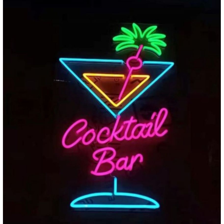 Placa luminosa em neon de led COQUETEL 40 cm latgura x 65 cm altura | Shopee Brasil