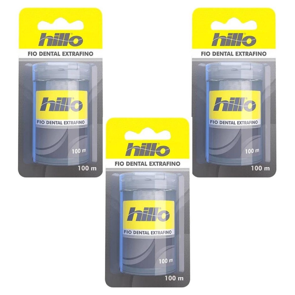 Fio Dental Hillo Extrafino 100m Cada Kit Com 3 Unidades | Shopee Brasil
