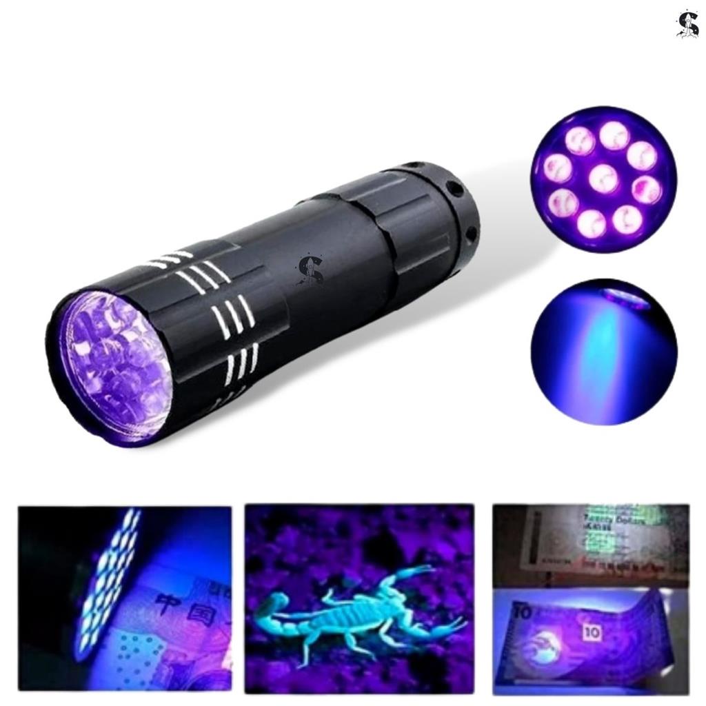 Lanterna Led Potente Ultravioleta Negra Uv Cedulas Notas Falsas Escorpiao Peixes | Shopee Brasil